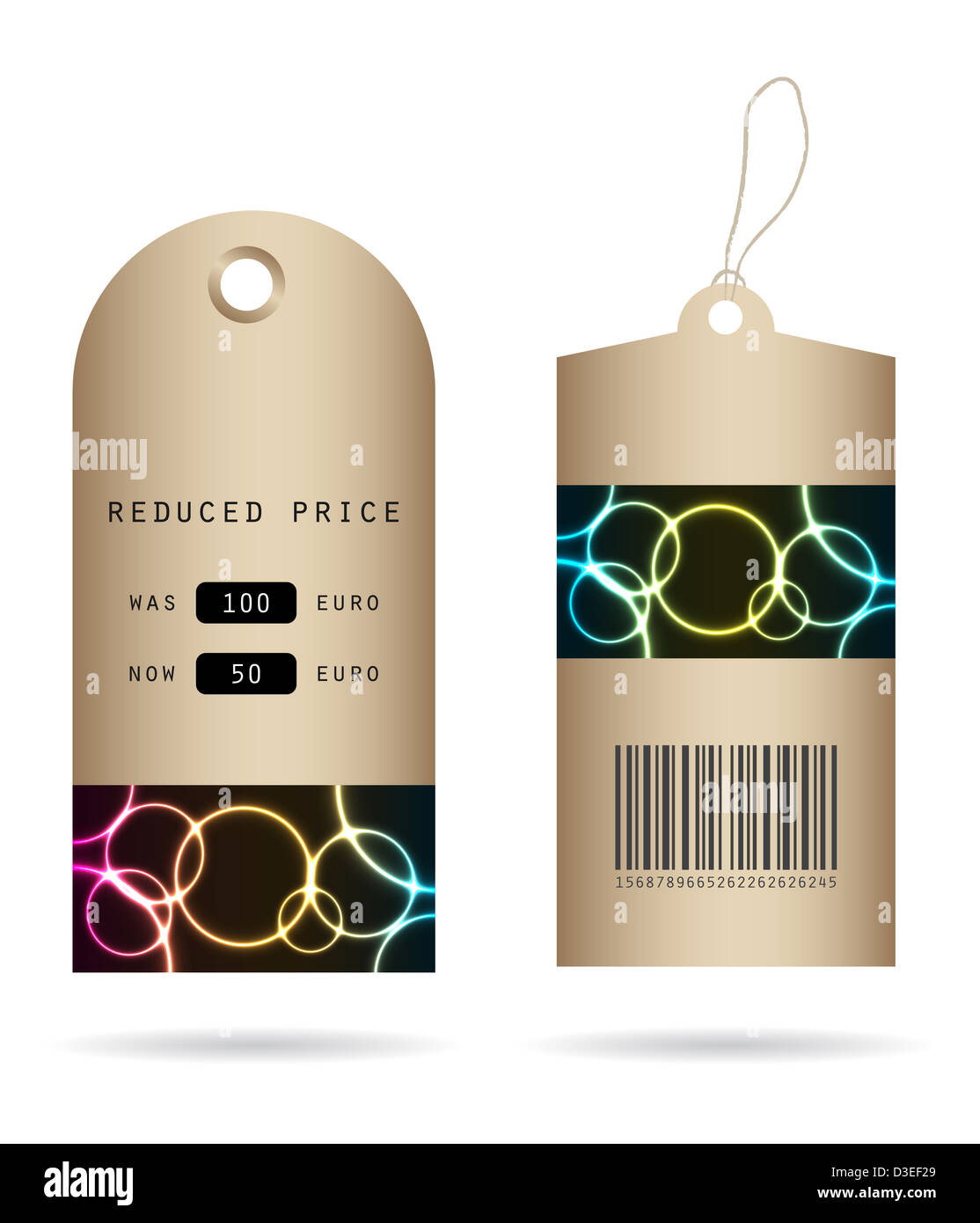 special paper price tags with plasma design Stock Photo - Alamy