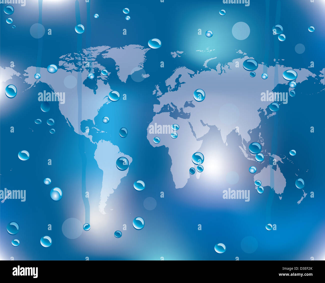 Glass surface with water drops and a special white map Stock Photo - Alamy