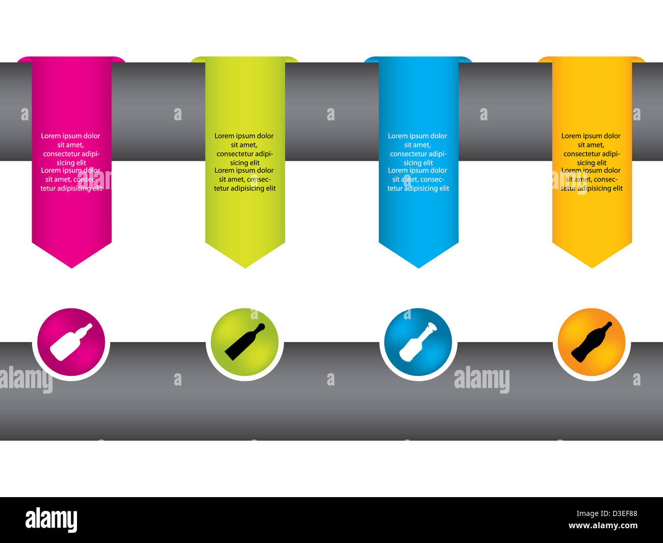 special arrow labels with icons Stock Photo - Alamy