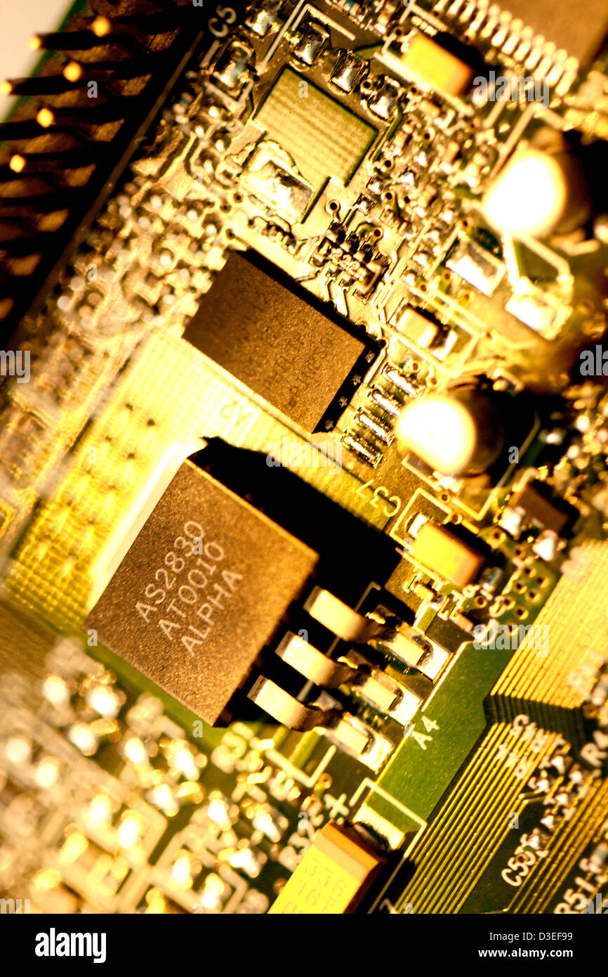Close view detail of a circuit board with chips Stock Photo - Alamy