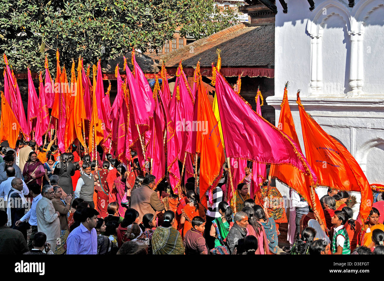 religious ceremony procession Durbar square Kathmandu Nepal Stock Photo ...