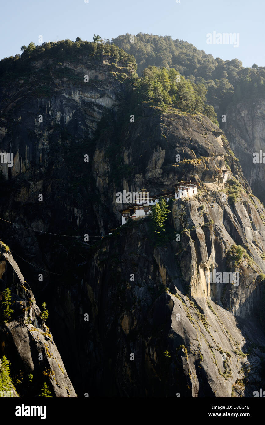 Tigers nest monastery,3140m high up on a rocky cliff face 900m from ...