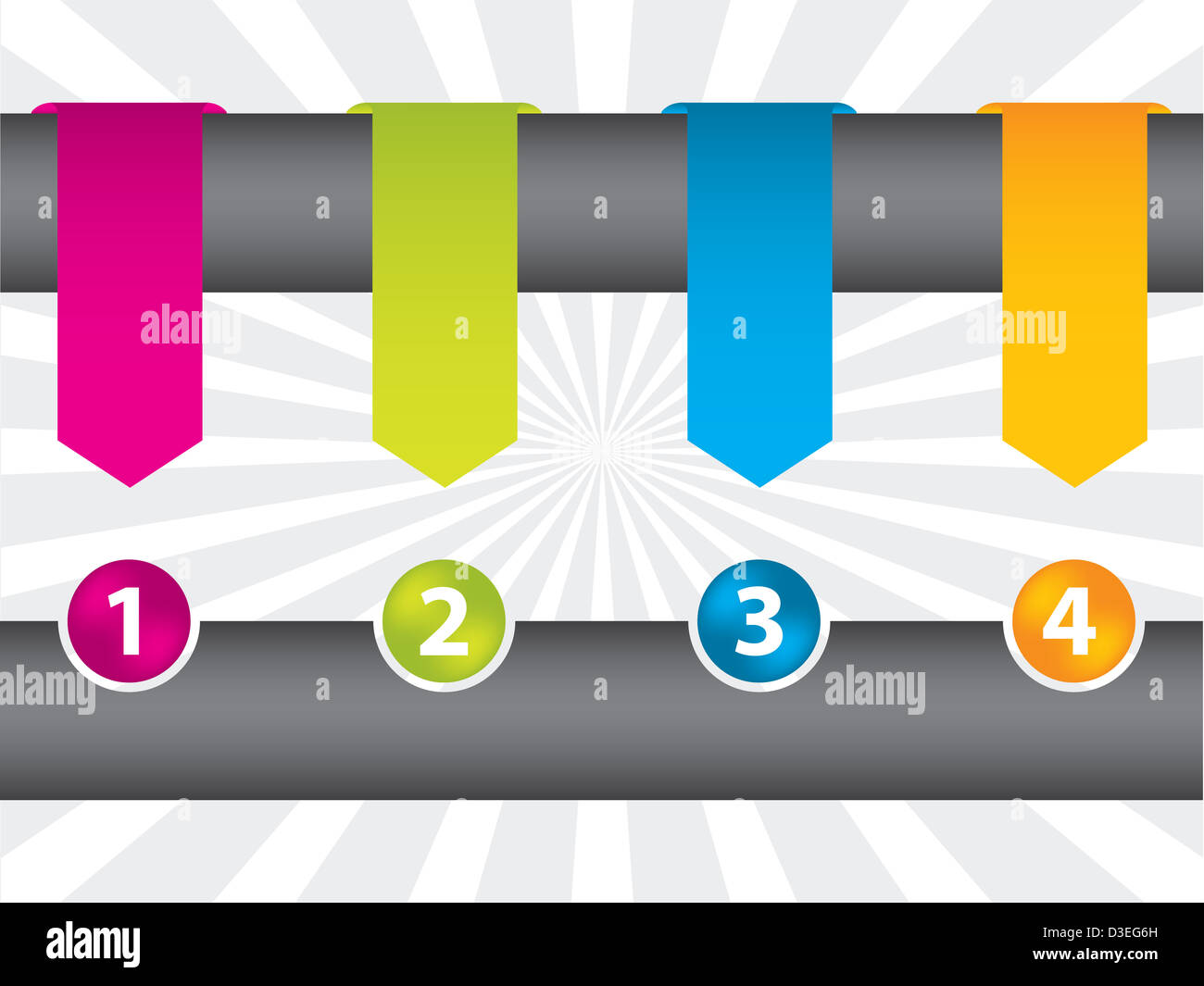 special arrow labels with icons numbered from one to four Stock Photo ...