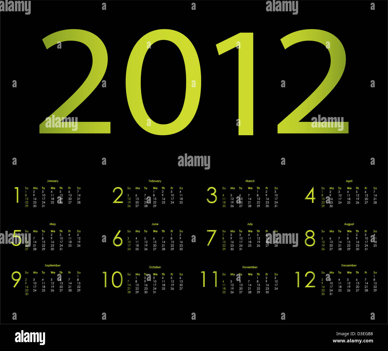 2012 calendar design Stock Photo - Alamy