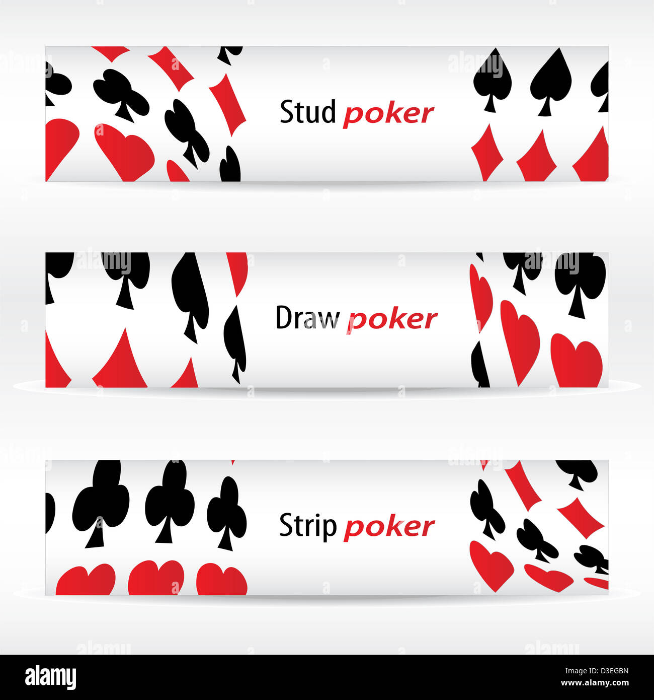 special banners with poker design Stock Photo - Alamy