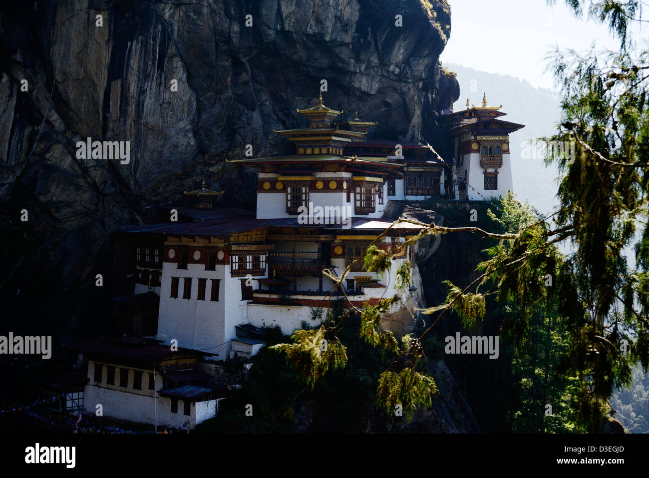 Tigers nest monastery,3140m, high up on a rocky cliff face 900m from ...