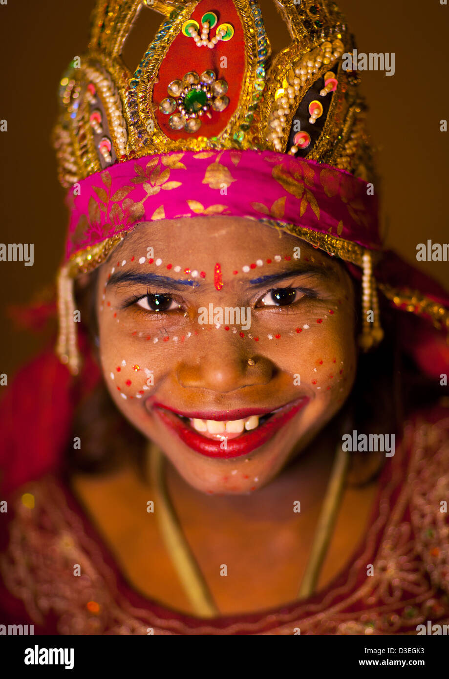 Young Girl With Shiva Make Up, Maha Kumbh Mela, Allahabad, India Stock ...