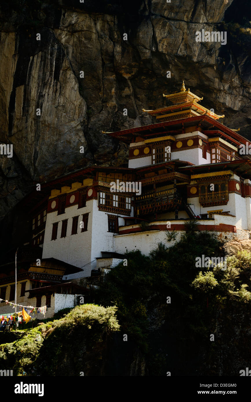 Tigers nest monastery,3140m, high up on a rocky cliff face 900m from ...