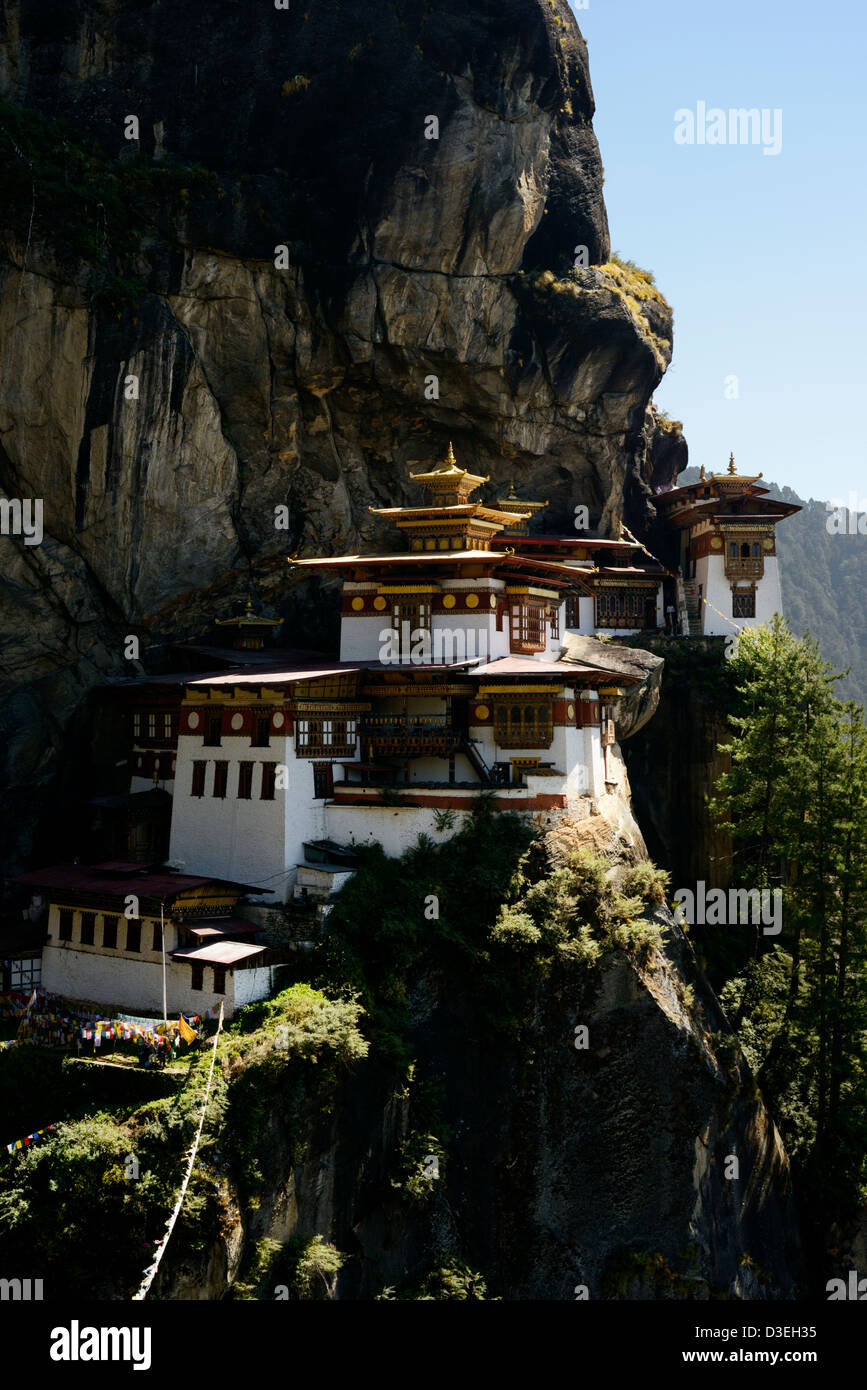 Tigers nest monastery,3140m, high up on a rocky cliff face 900m from ...