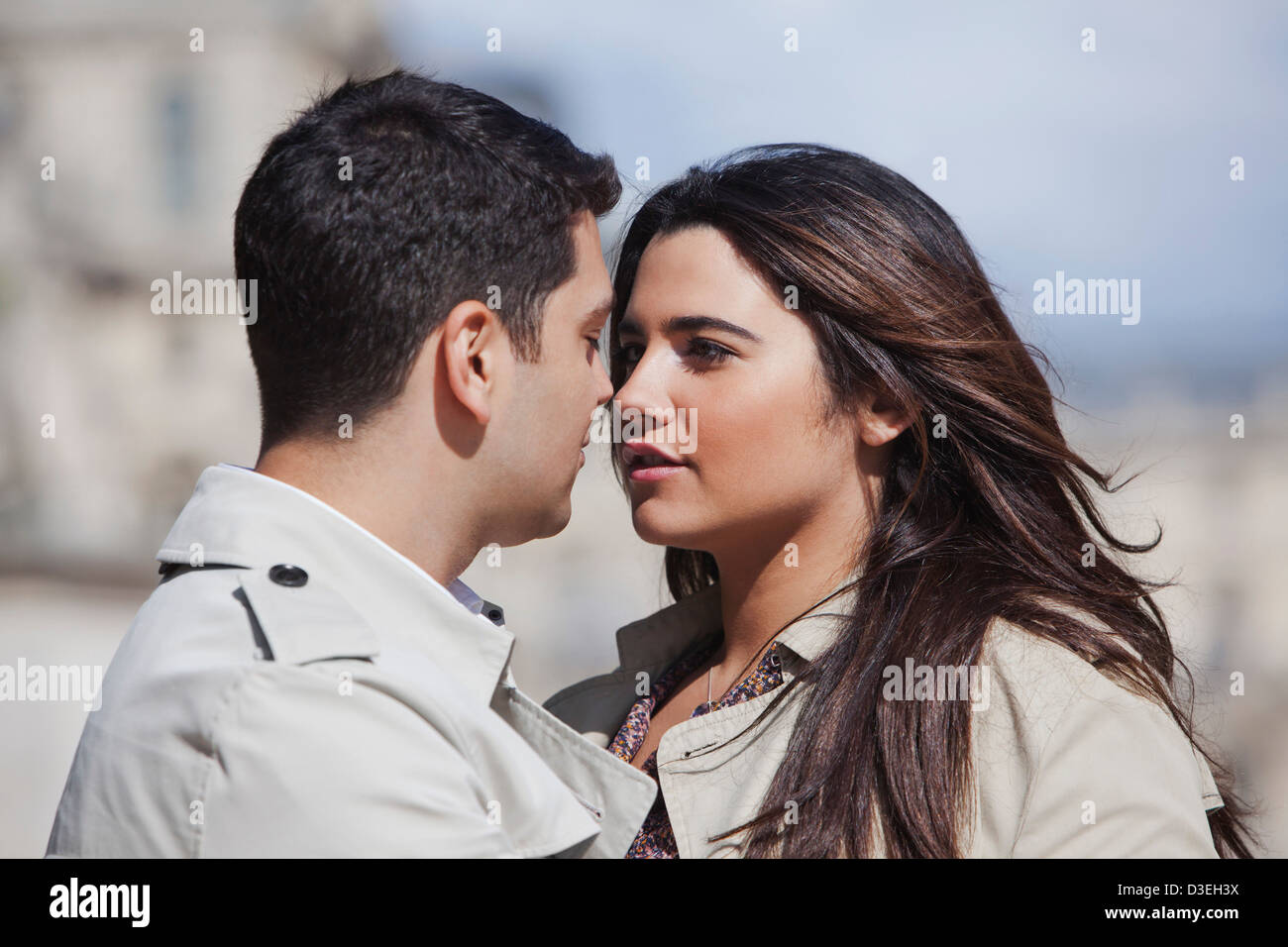 Close-up of a couple romancing Stock Photo - Alamy