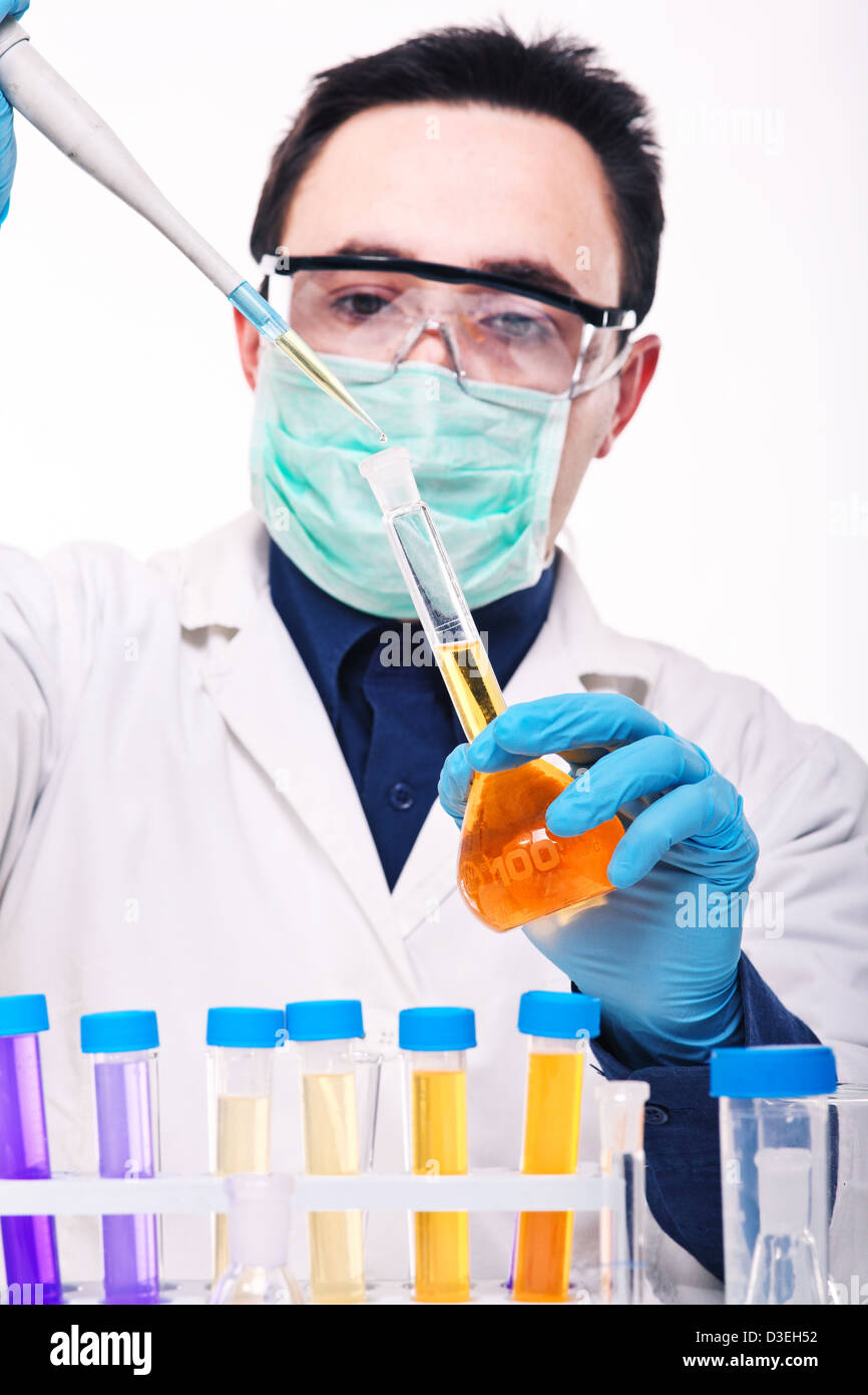 detail of young scientist at work Stock Photo - Alamy