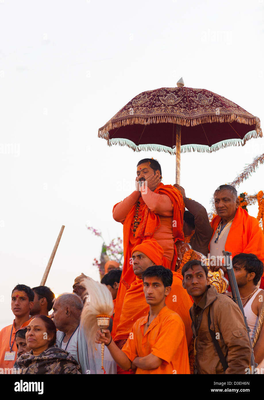 Guru At Maha Kumbh Mela, Allahabad, India Stock Photo - Alamy