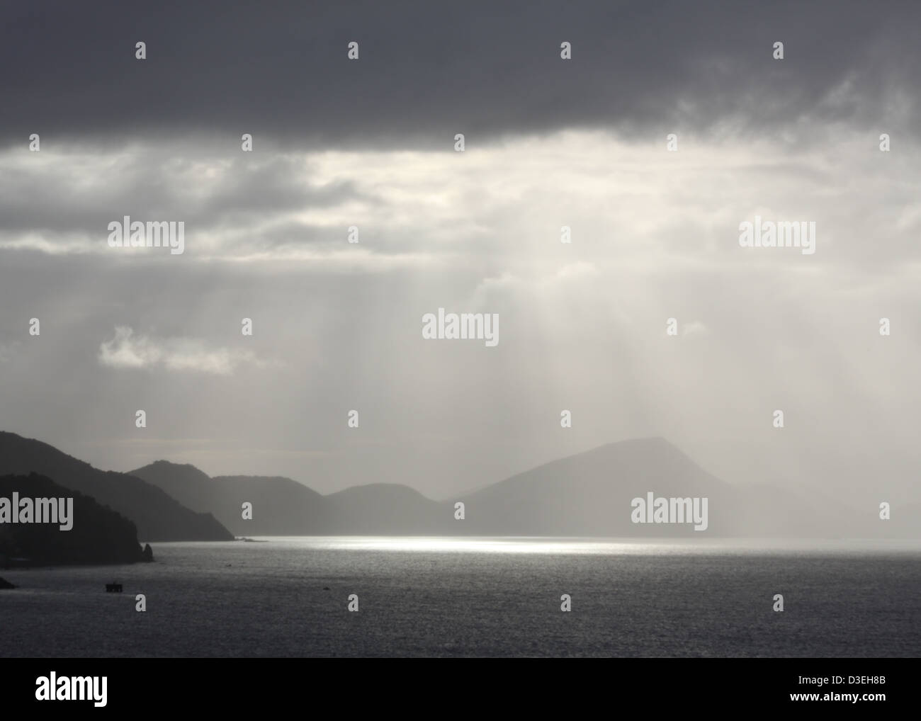 CARIBBEAN DAWN TROPICAL RAINSTORM Stock Photo - Alamy