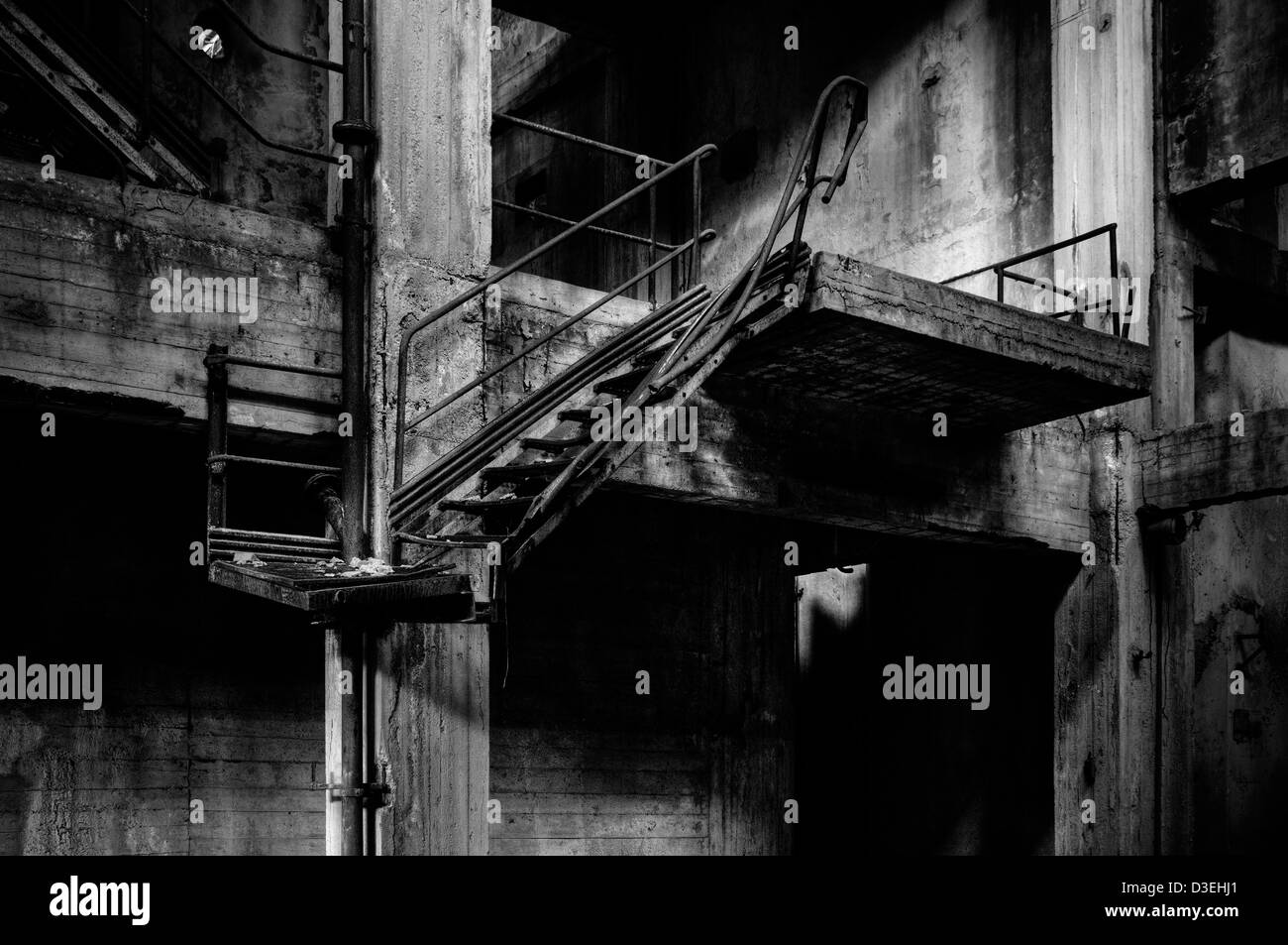 Abandoned factory. Ladder Stock Photo - Alamy