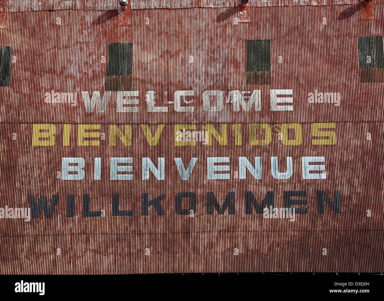INTERNATIONAL WELCOME ROOF SIGN,ST.LUCIA Stock Photo - Alamy