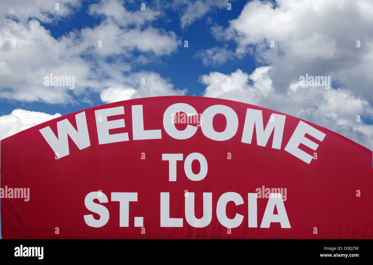 WELCOME TO ST LUCIA,SIGN Stock Photo - Alamy