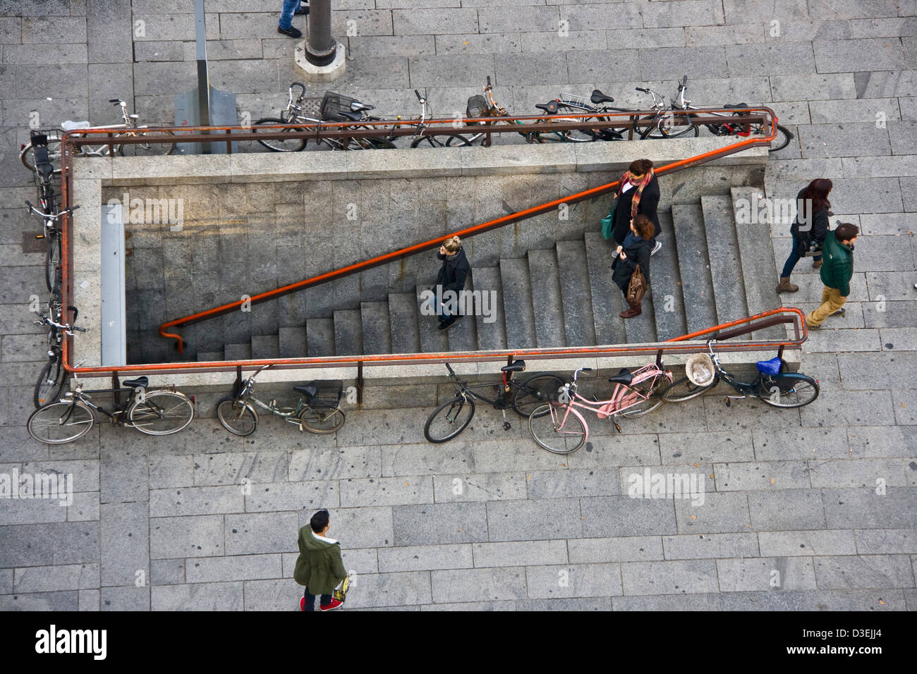 Entrance to a Milan underground metro station Milano Lombardy Italy ...