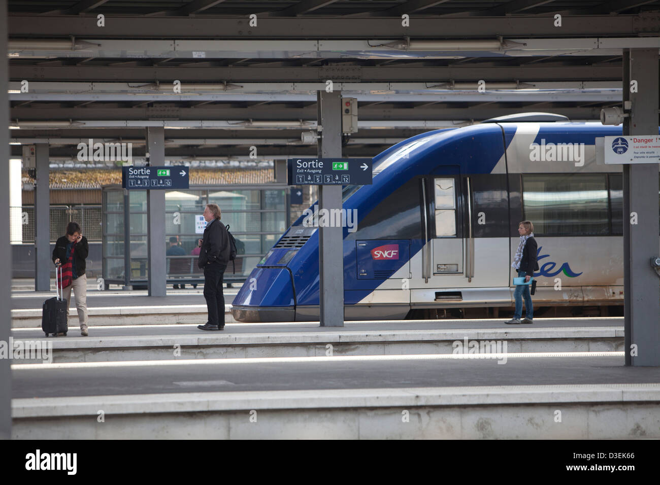 railway and station in France Stock Photo - Alamy