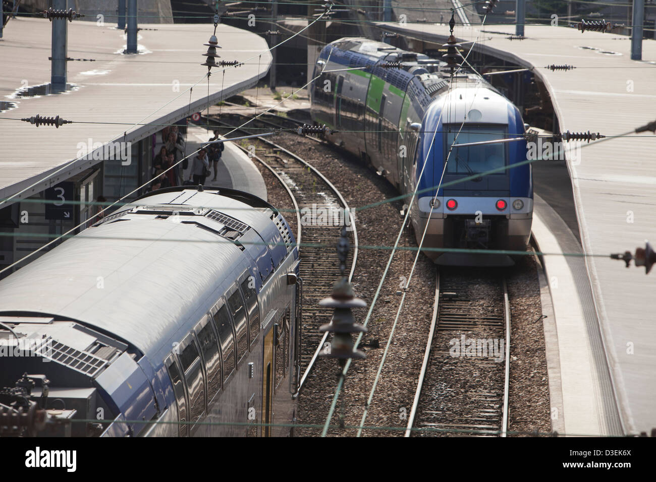 railway and station in France Stock Photo - Alamy