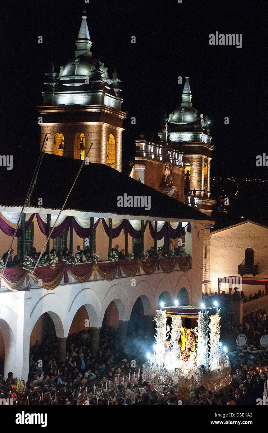 Peru, Ayacucho. Holy Week. During the Procession of Holy Thursday ...