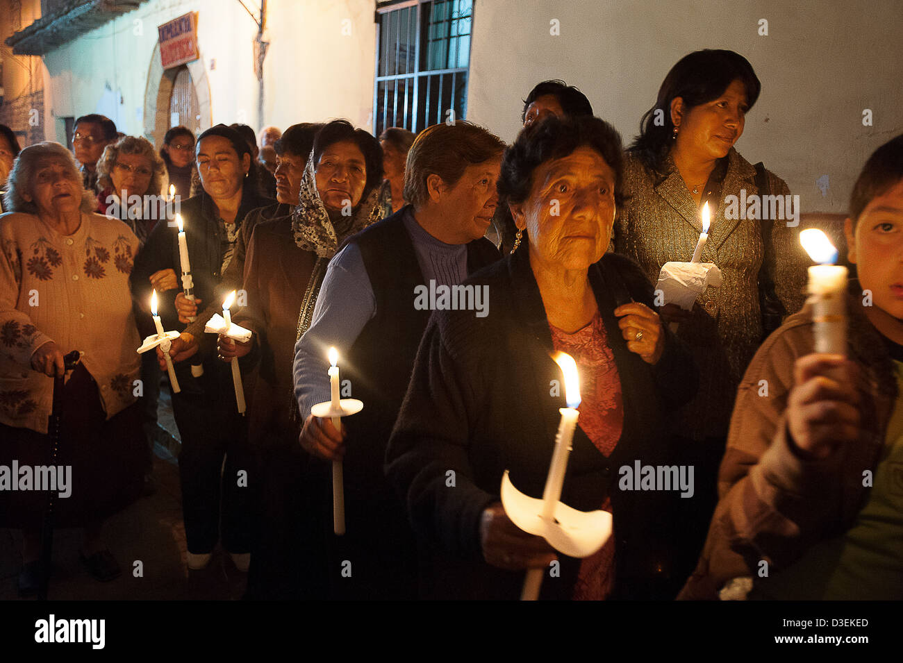 Peru, Ayacucho. Holy Week. People following the processions of Holy ...