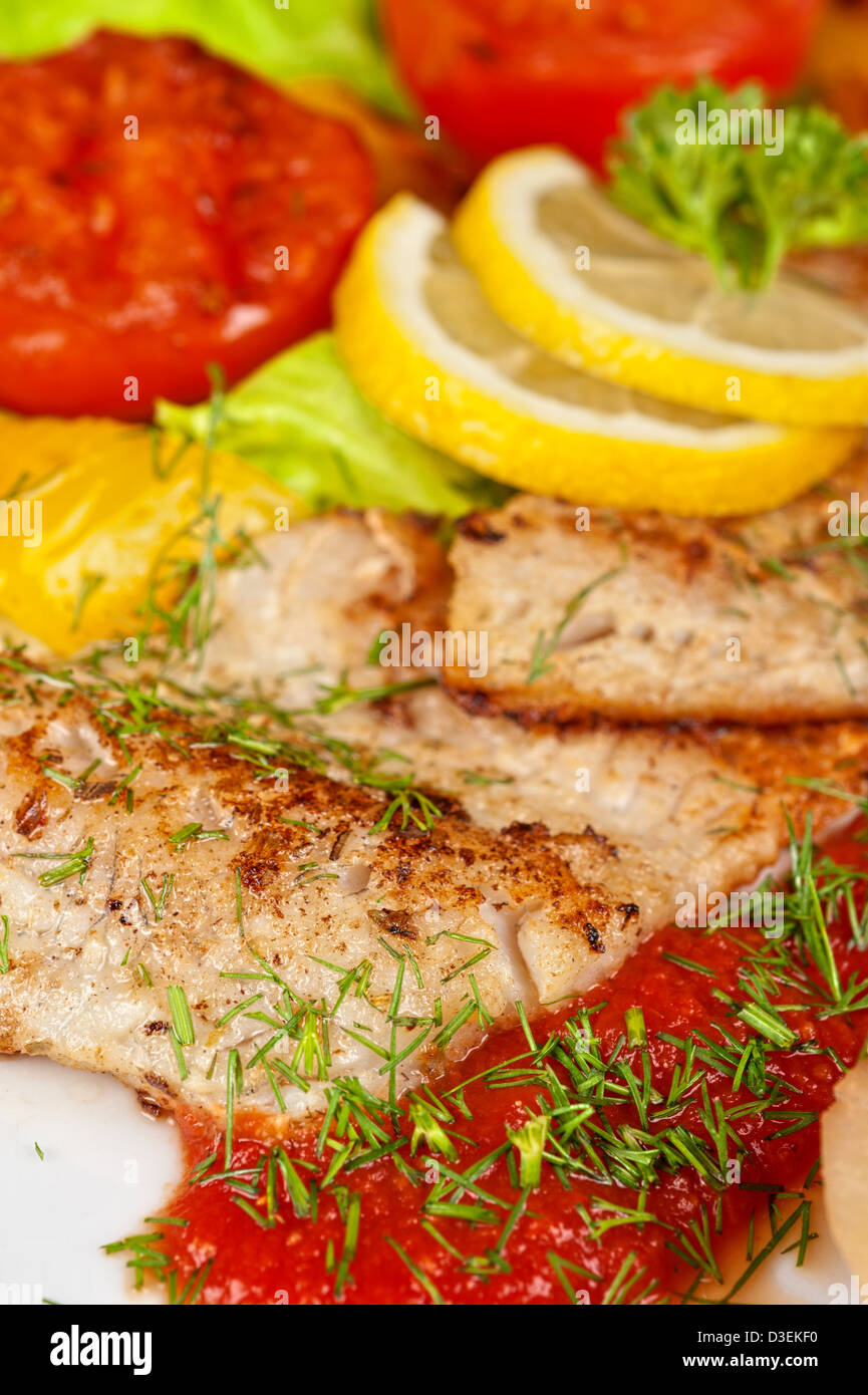 Tasty fish pike perch fillet Stock Photo - Alamy