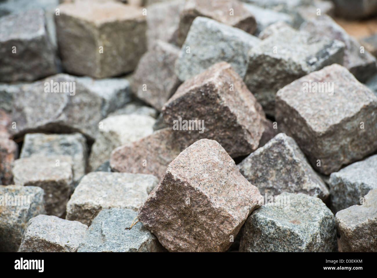 Closeup of a pile of cobblestones Stock Photo - Alamy