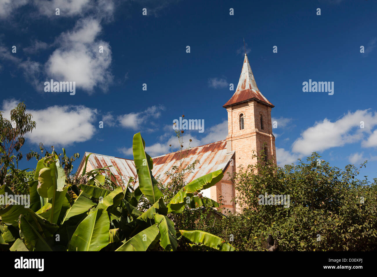Madagascar, Ambositra, Sandrandahy protestant church Stock Photo - Alamy