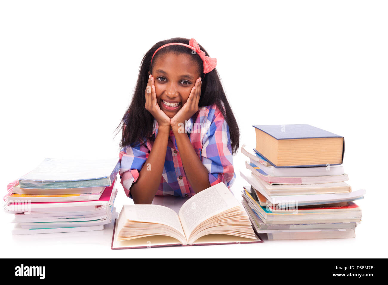 Portrait of cute student isolated on white background Stock Photo - Alamy