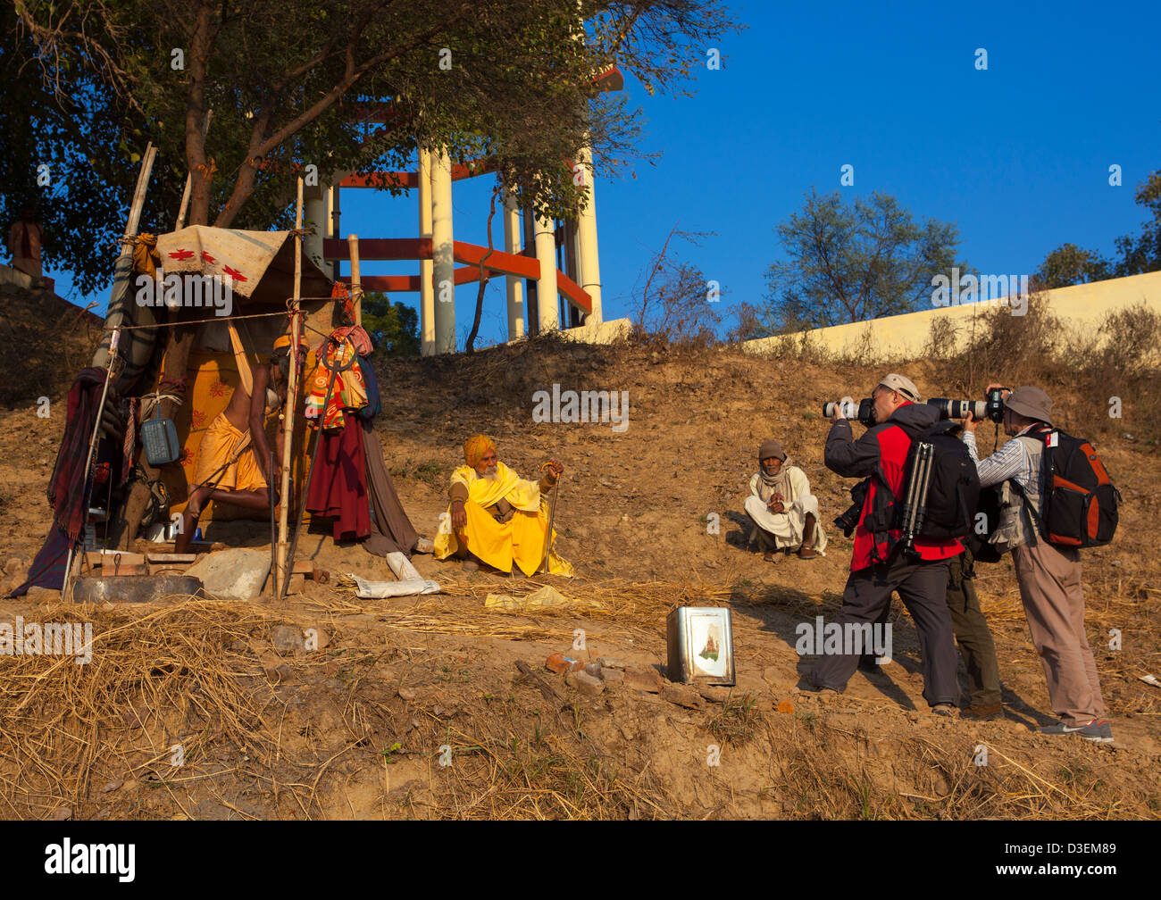 Chinese Tourists Taking Pictures Of A Naga Sadhu Standing On One Leg ...