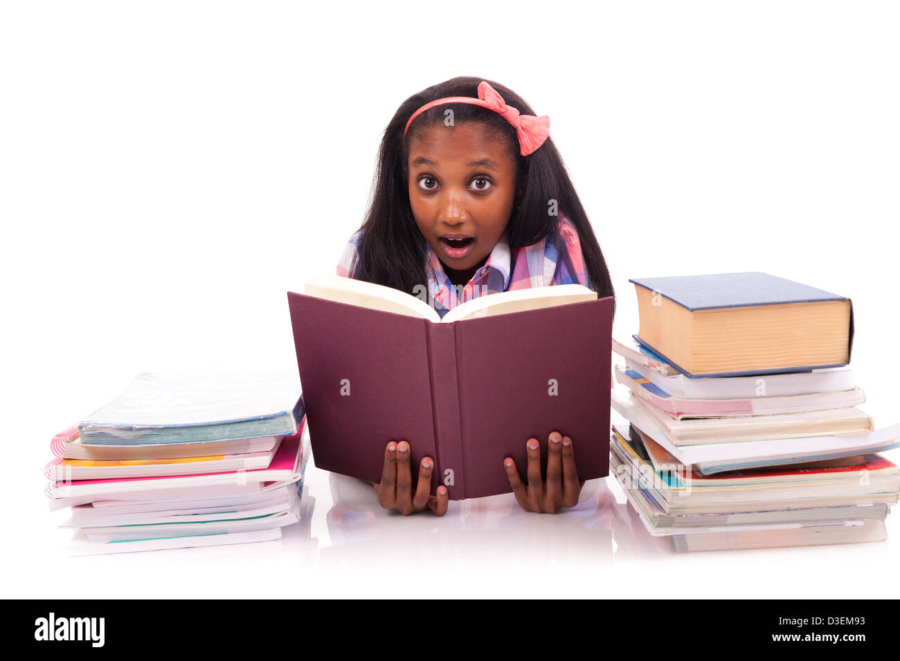 Portrait of cute student isolated on white background Stock Photo - Alamy