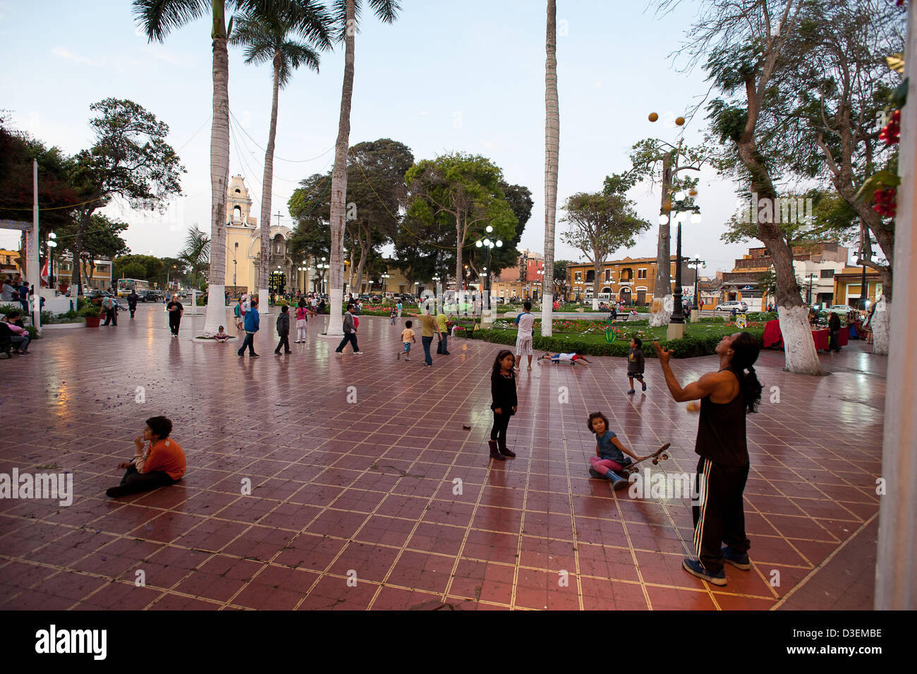 Peru, Lima, Barranco. Sunday afternoon at Parque Municipal, Barranco's ...