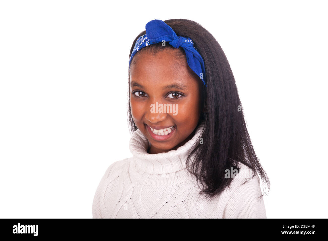 Happy little girl isolated on a white background Stock Photo - Alamy
