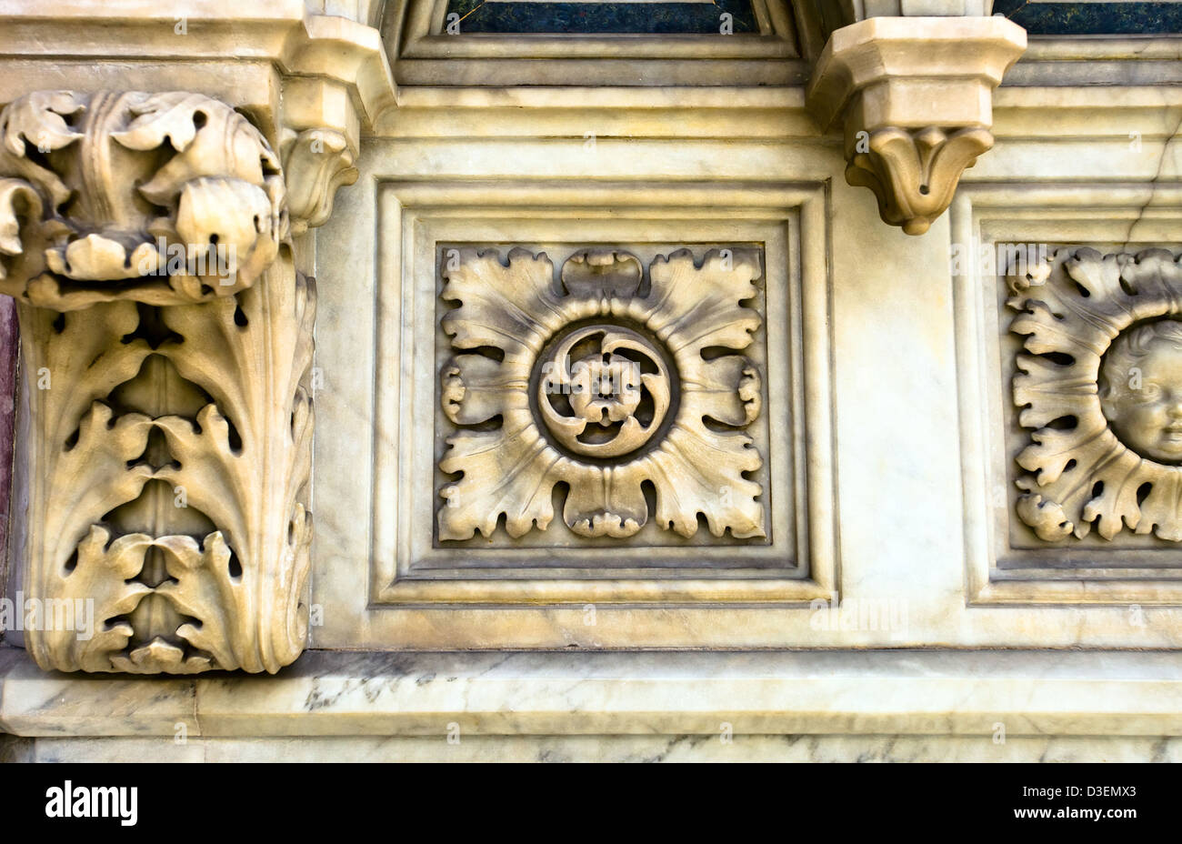 Decorative element of a cathedral, marble, Florence, Italy, 16 century ...