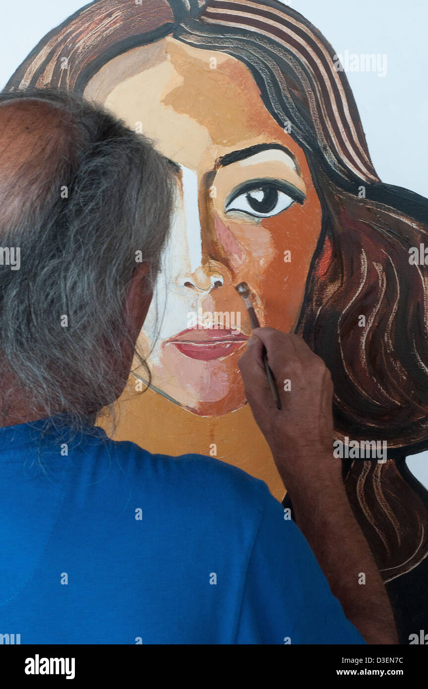 Peru, Lima, Barranco, resident arrtists. The famous painter Victor ...