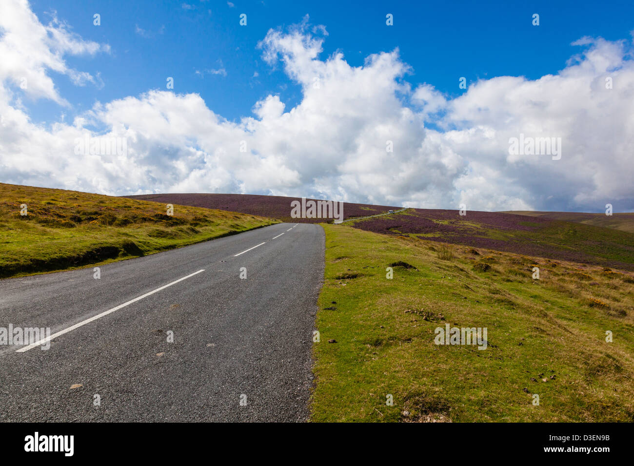 The B3212 across the top of moorland on Dartmoor, devon, UK Stock Photo ...