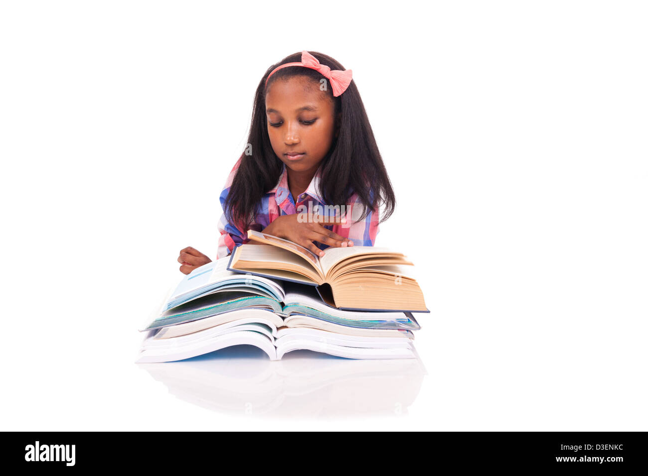 young african Student isolated read a book Stock Photo - Alamy