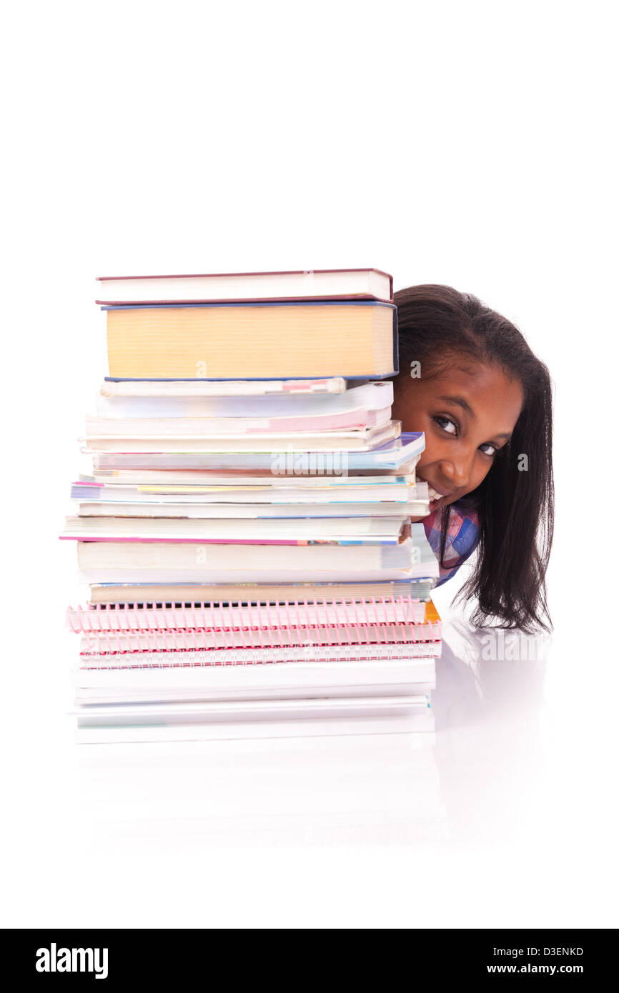young african Student isolated read a book Stock Photo - Alamy
