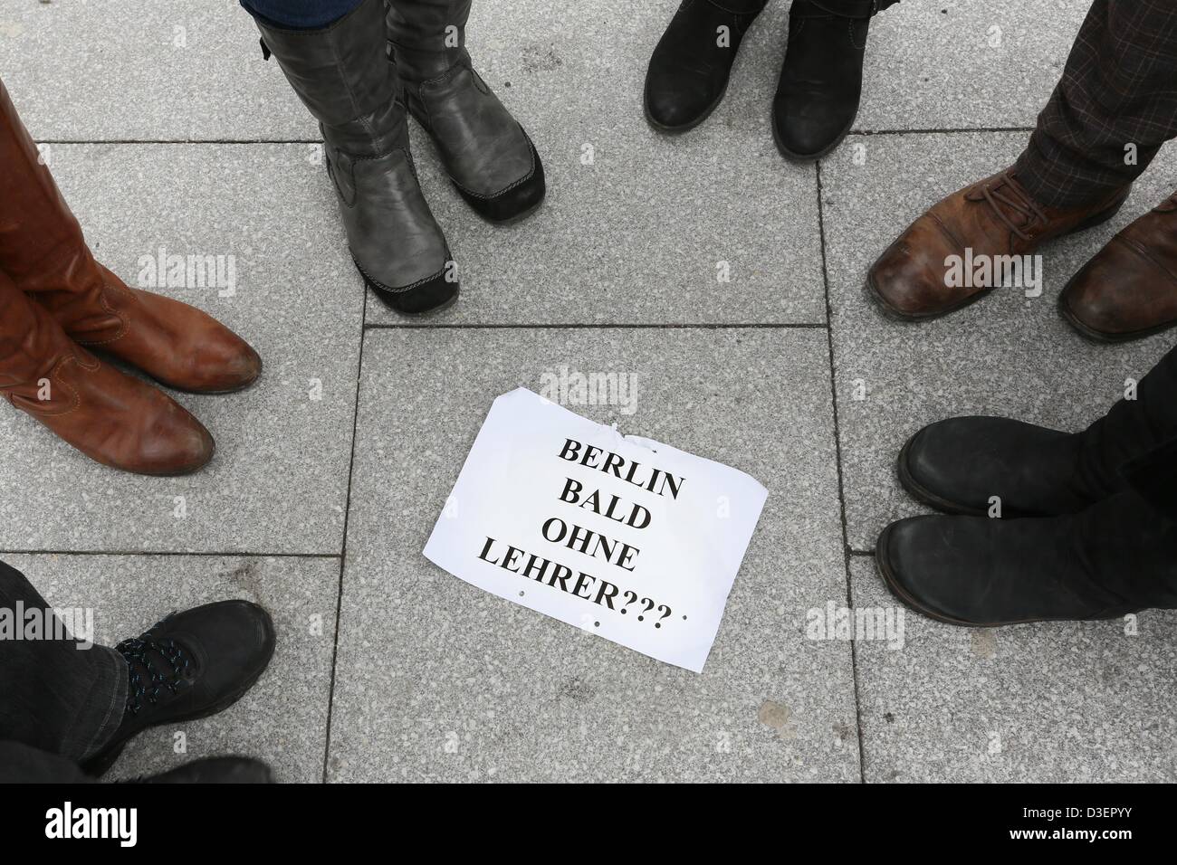 People demonstrate during a rally by the Education and Science Workers ...