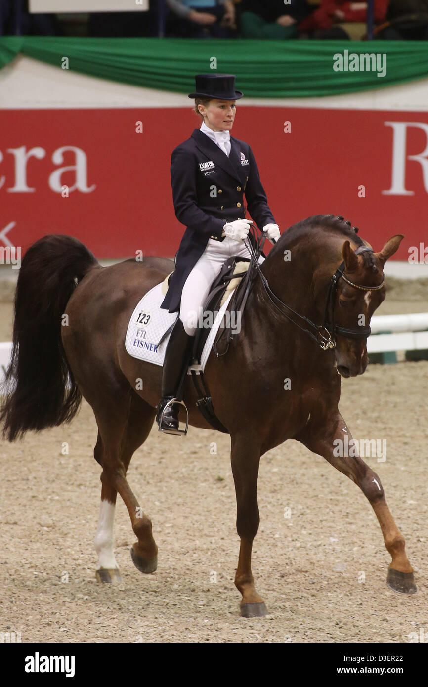 German dressage equestrian Helen Langehanenberg in action on her horse ...