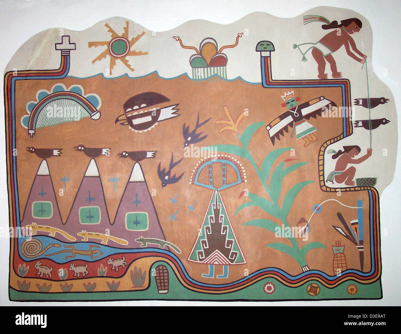 The Kabotie Hopi Symbols Mural at the Painted Desert Inn within ...