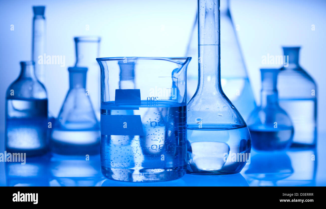 Chemistry equipment, laboratory glassware Stock Photo - Alamy