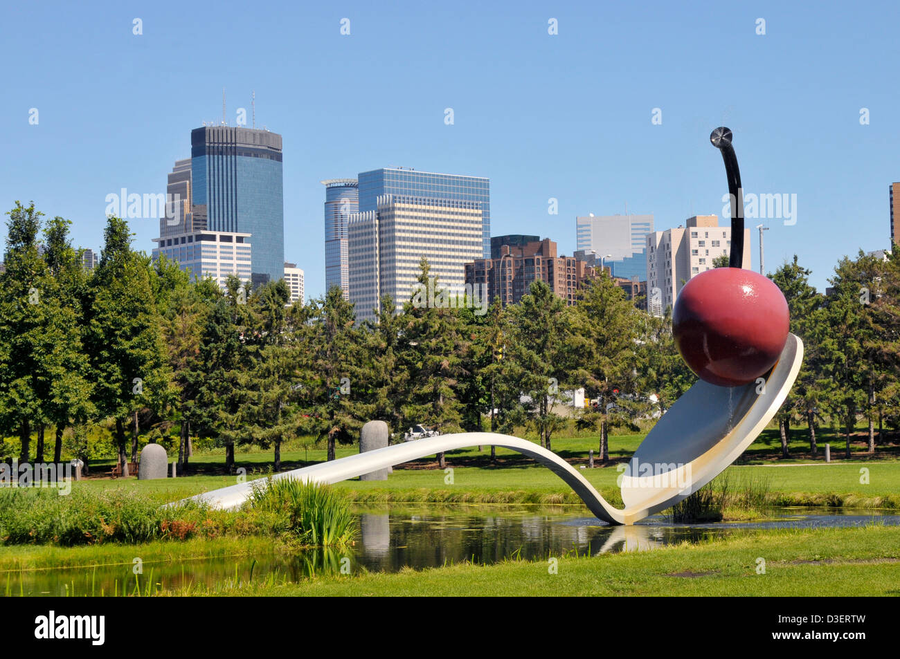 The cherry at Spoonbridge in downtown Minneapolis Minnesota Stock Photo ...