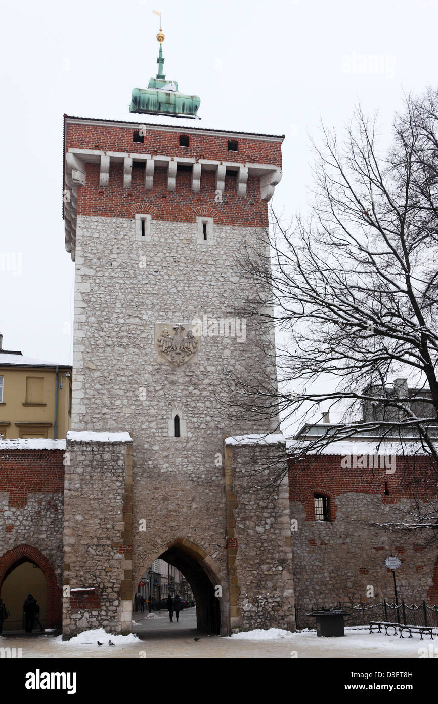 St. Florian's Gate (the Brama Floriańskain) in Kraków, Poland Stock ...