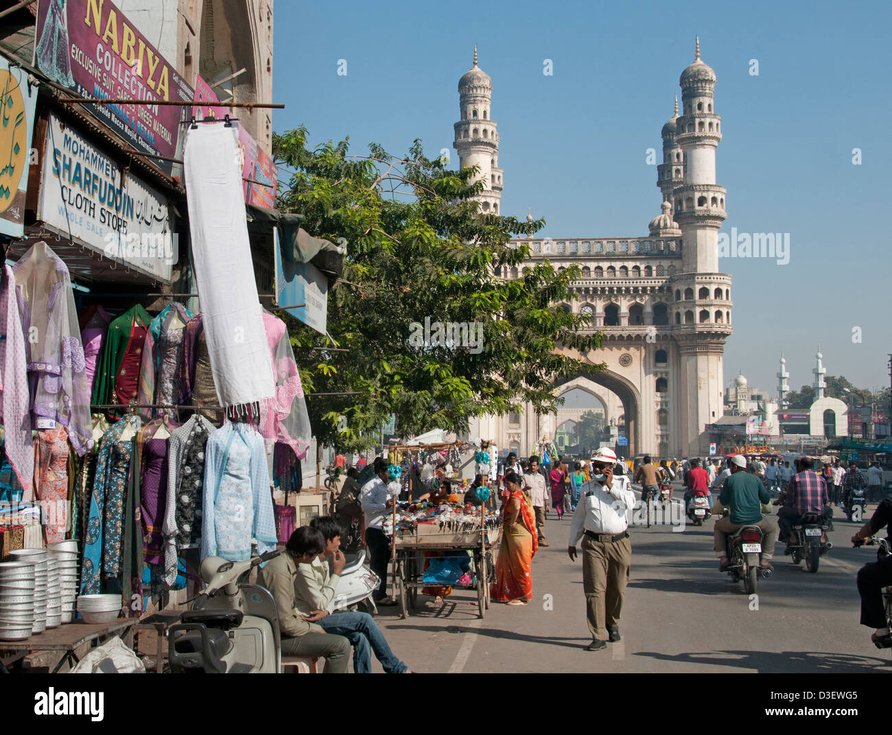 The Charminar 1591 mosque Hyderabad Andhra Pradesh India east bank of ...