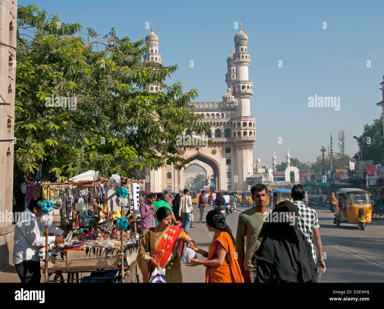 The Charminar 1591 mosque Hyderabad Andhra Pradesh India east bank of ...