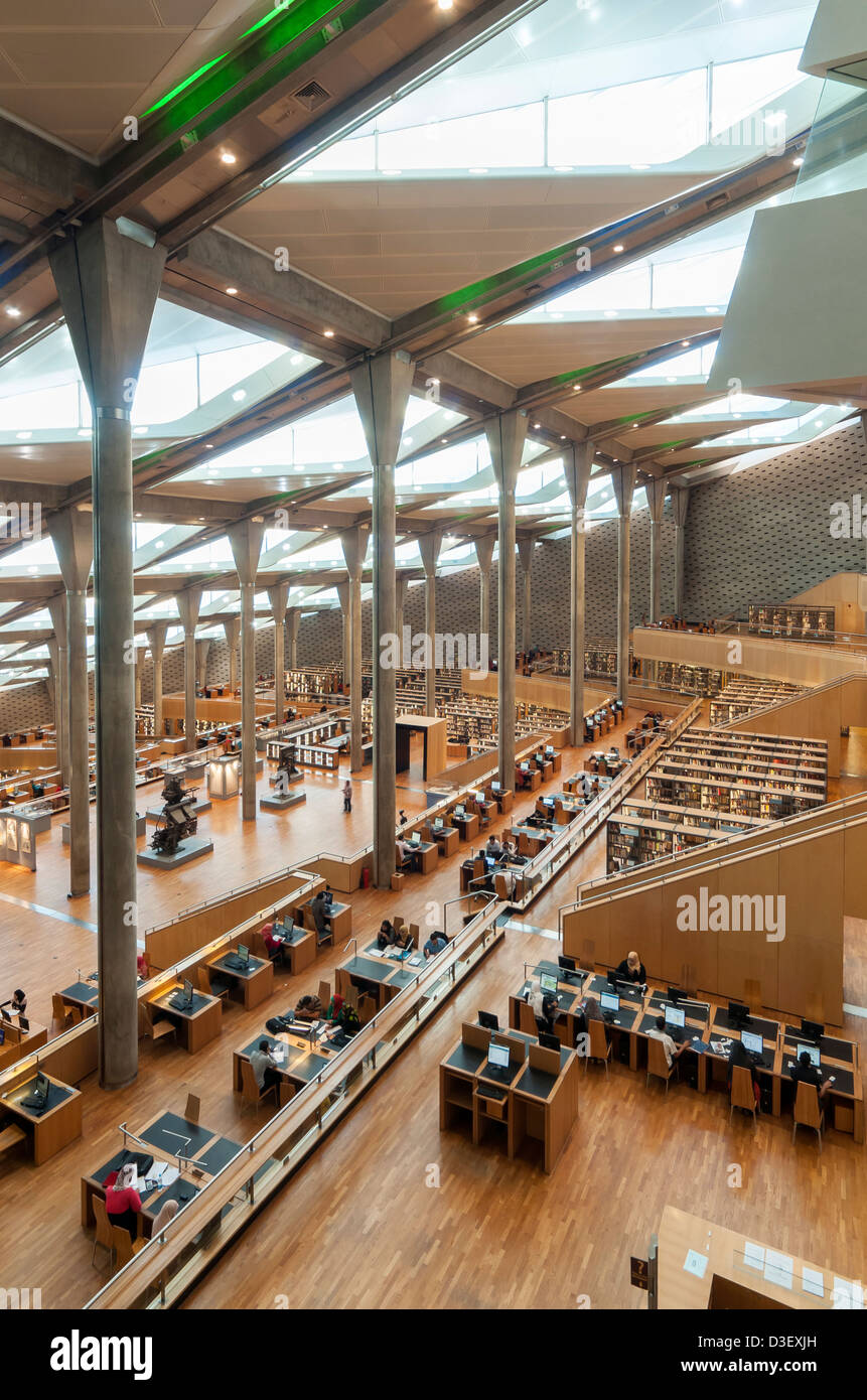 Interior of Main Reading Room of Bibliotheca Alexandrina (Library of ...