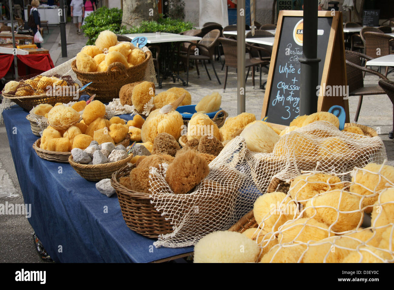 Soller market sponge stall Stock Photo - Alamy