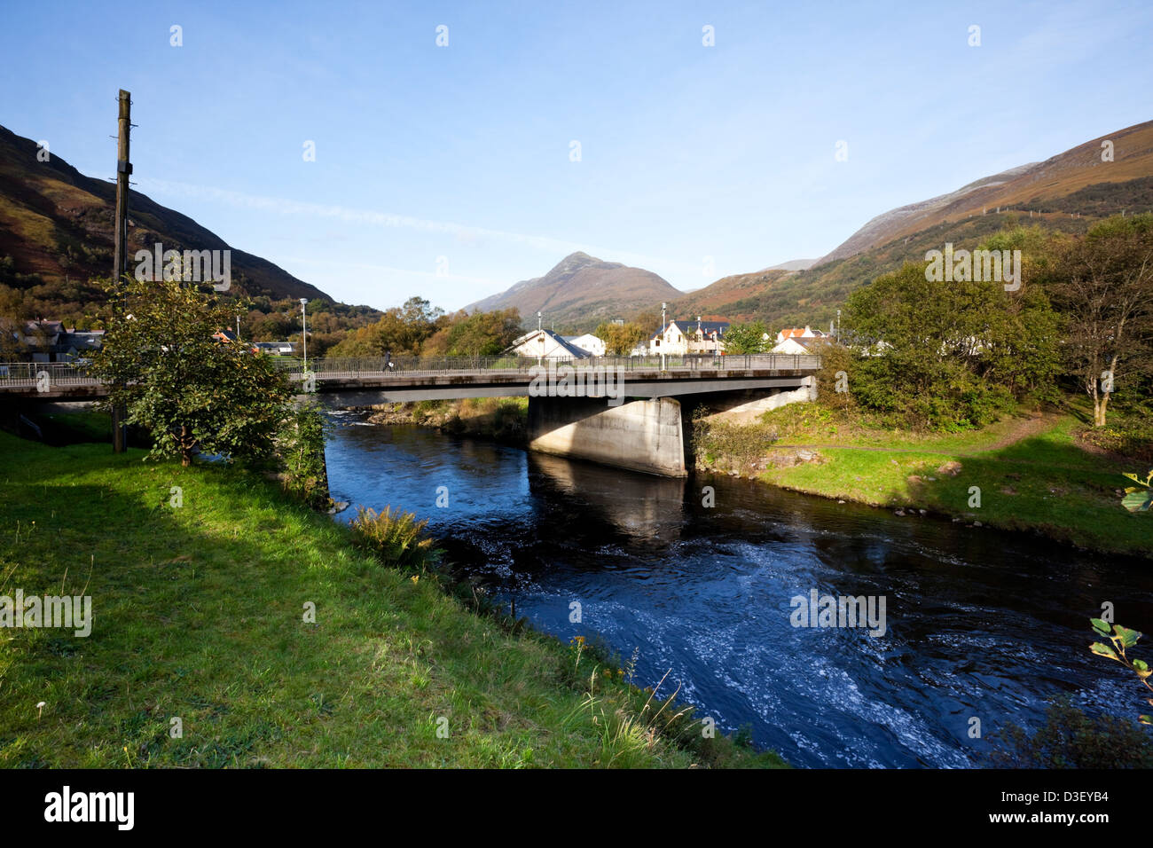 Bridge over the River Leven at Kinlochleven, Highlands, Scotland Stock ...