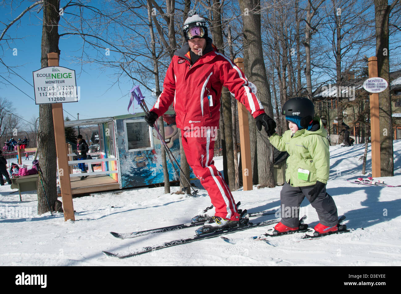 First Ski lesson of a three years old from Montreal who came with his ...